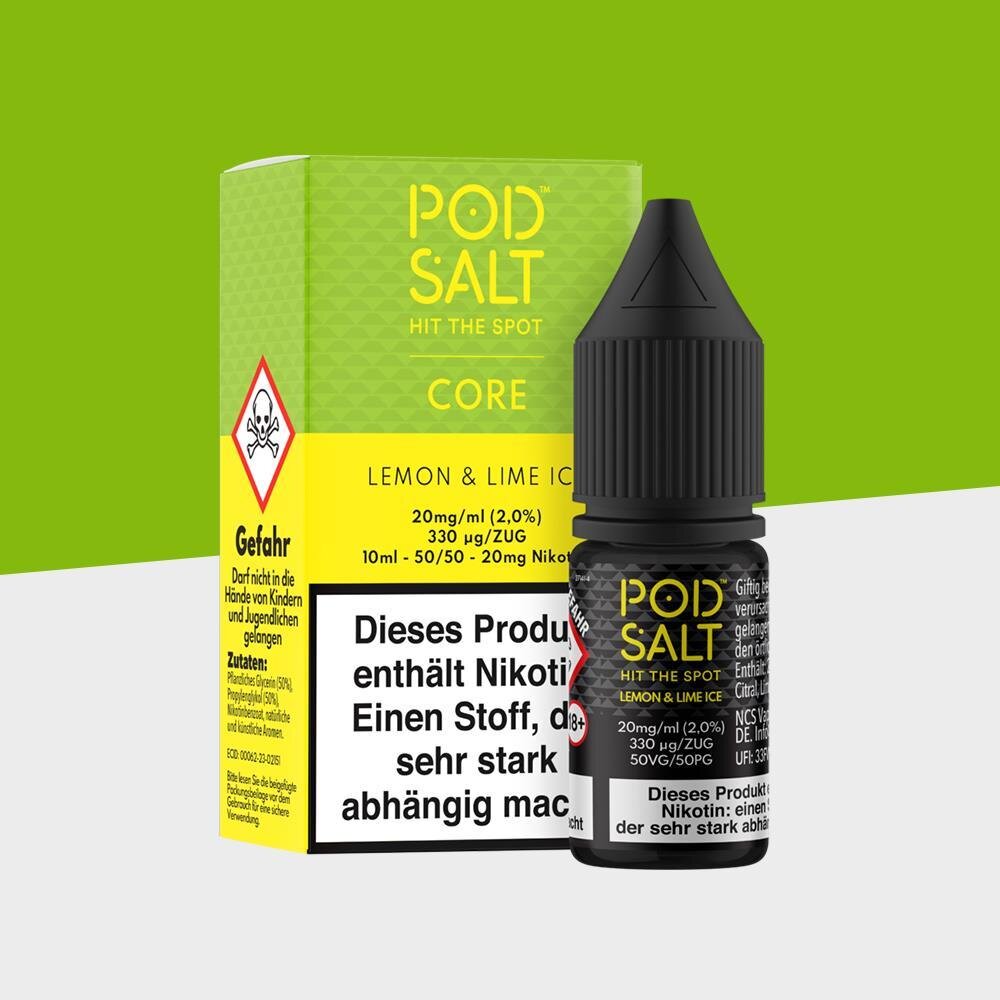 Pod Salt Core - Lemon & Lime Ice 20mg - E-Liquid, 8,99