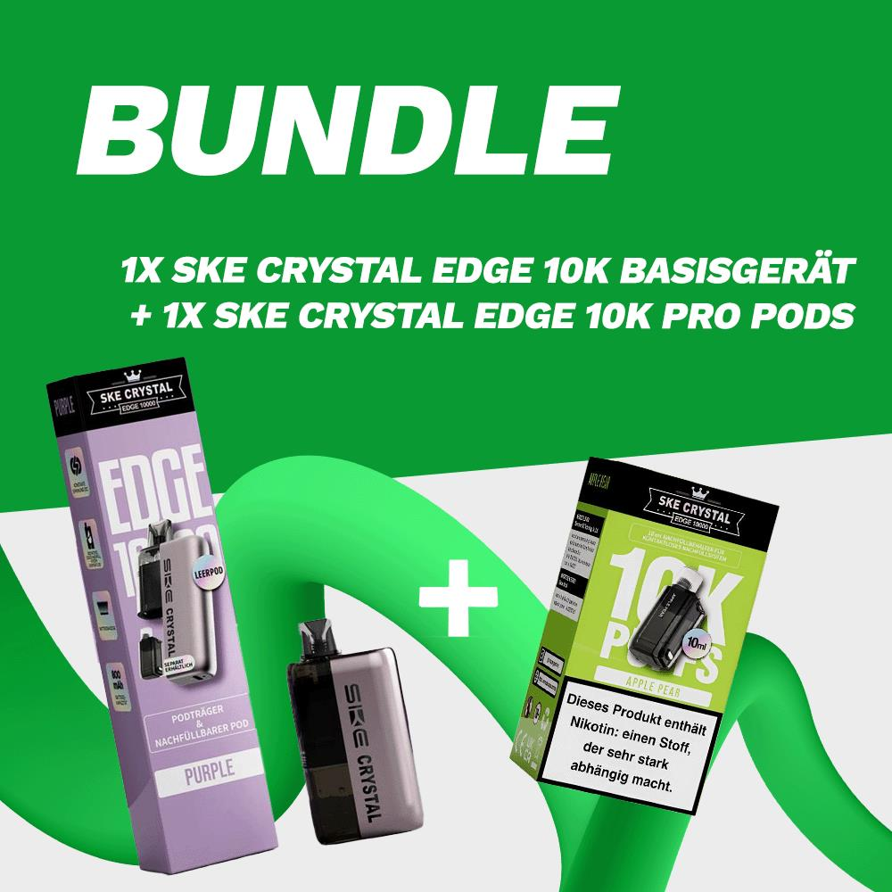 BUNDLE: SKE Crystal Edge 10000 Basisgerät + Pod (10+2ml), 16,99