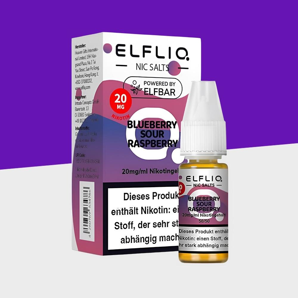 Elfliq by Elfbar - Blueberry Sour Raspberry 20mg/ml - Vape Juice, 7,99