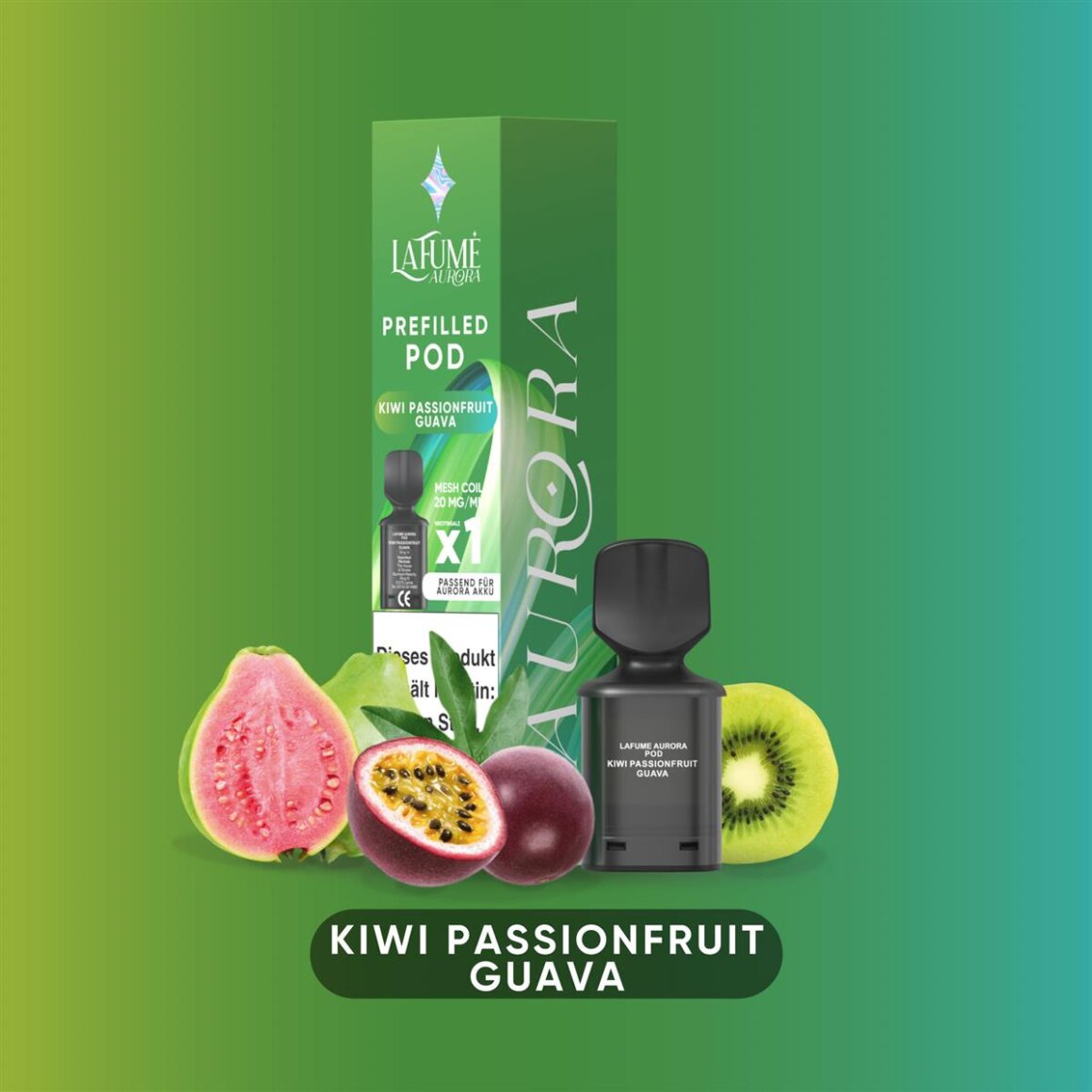 La Fume Aurora - Kiwi Passion Fruit Guava - Pod, 4,99